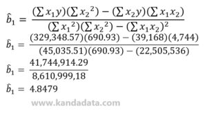 Finding Coefficients bo, b1, b2, and R Squared Manually in Multiple Linear Regression - KANDA DATA