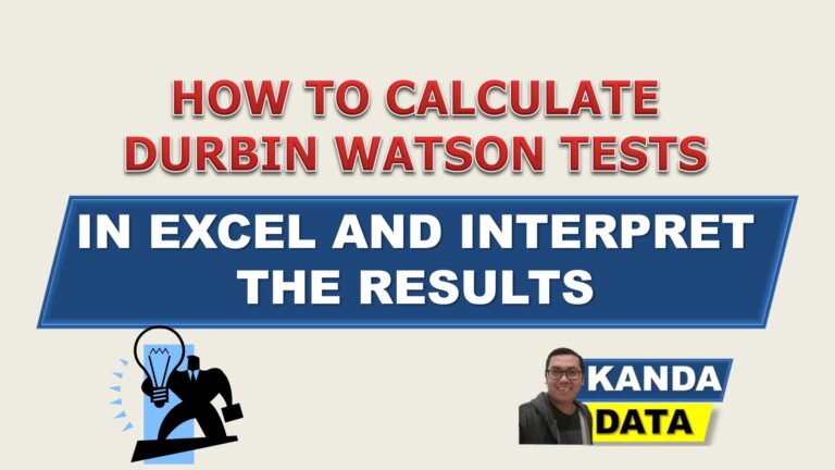 How to Calculate Durbin Watson Tests in Excel and Interpret the Results ...