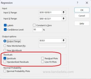 How to Automatically Display Residual Values in Regression Analysis Using Excel - KANDA DATA